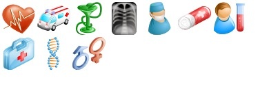 Medical Toolbar Iconpack (10 icons) | Aha-Soft
