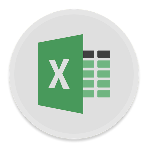 Excel Icon Button UI MS Office Round Iconpack BlackVariant