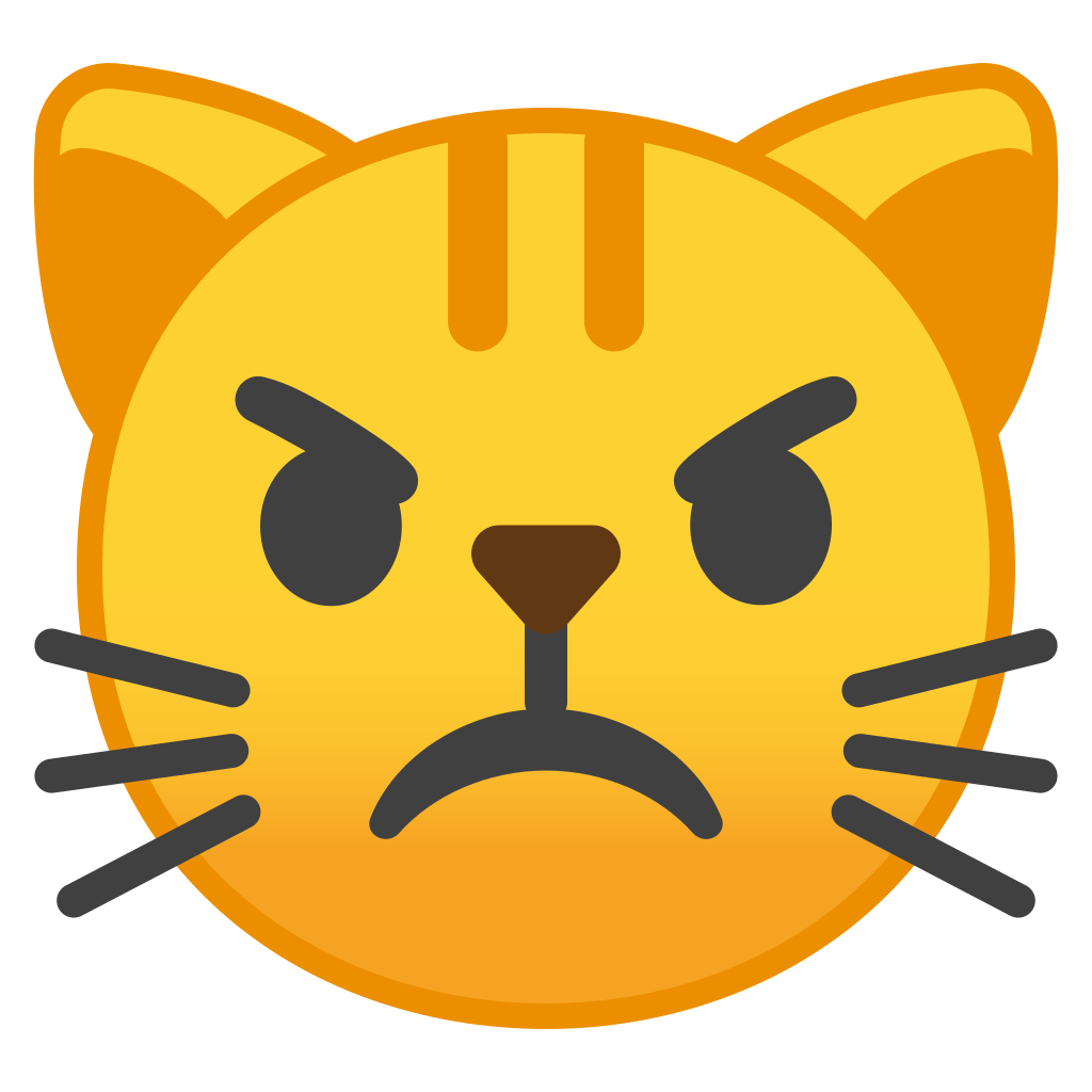 Pouting cat face Icon | Noto Emoji Smileys Iconset | Google