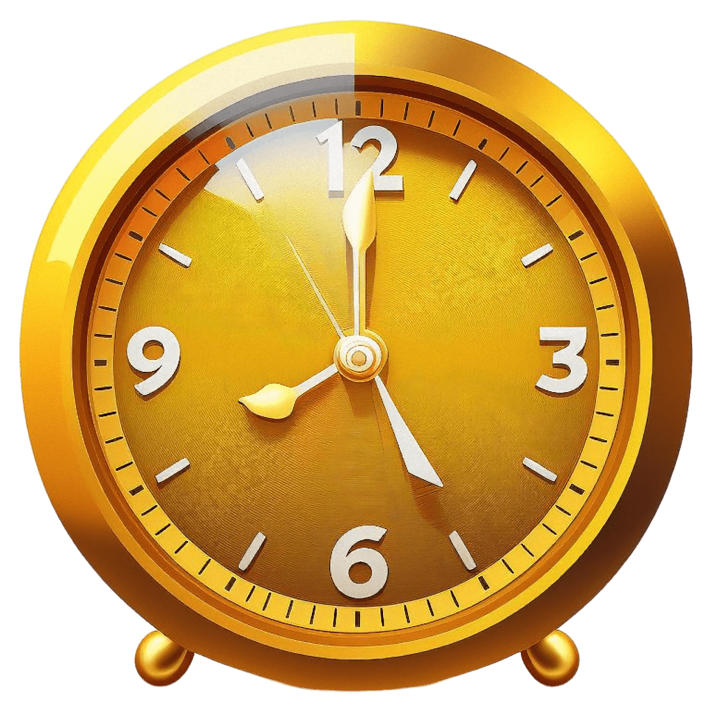 Golden Clock Icon | Golden Objects Iconset | Icon Archive