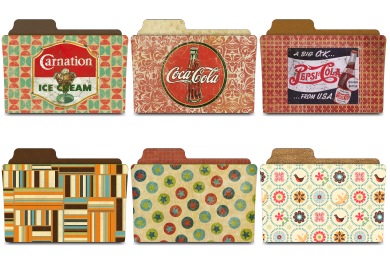 Vintage Folders Iconset (9 icons) | rebelheart